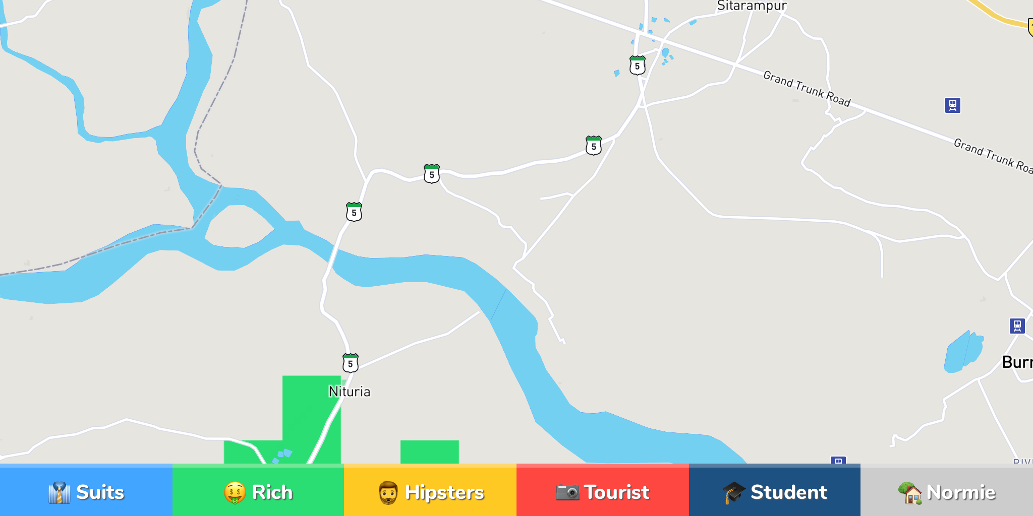 Asansol Neighborhood Map