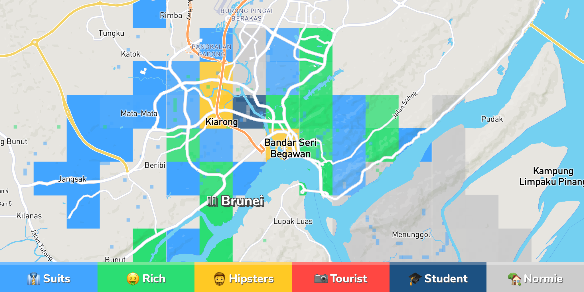 Bandar Seri Begawan Neighborhood Map