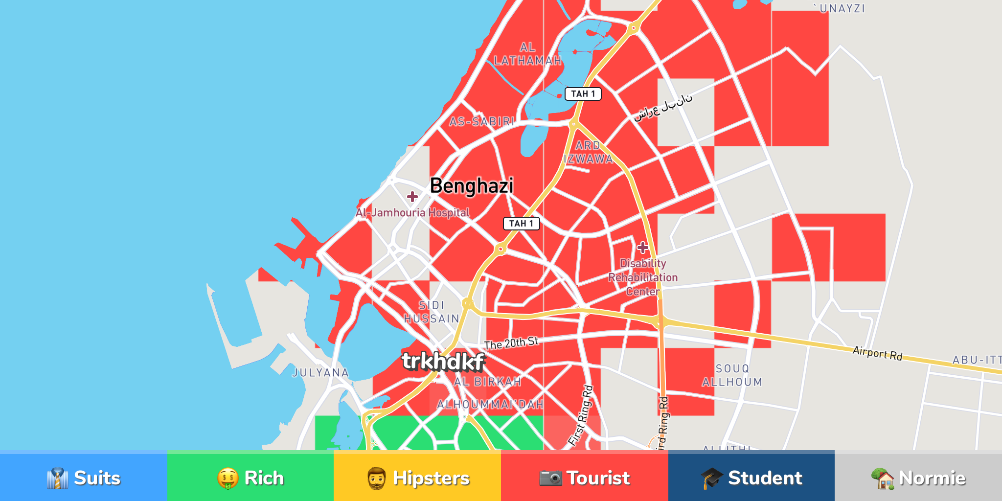 Benghazi Neighborhood Map