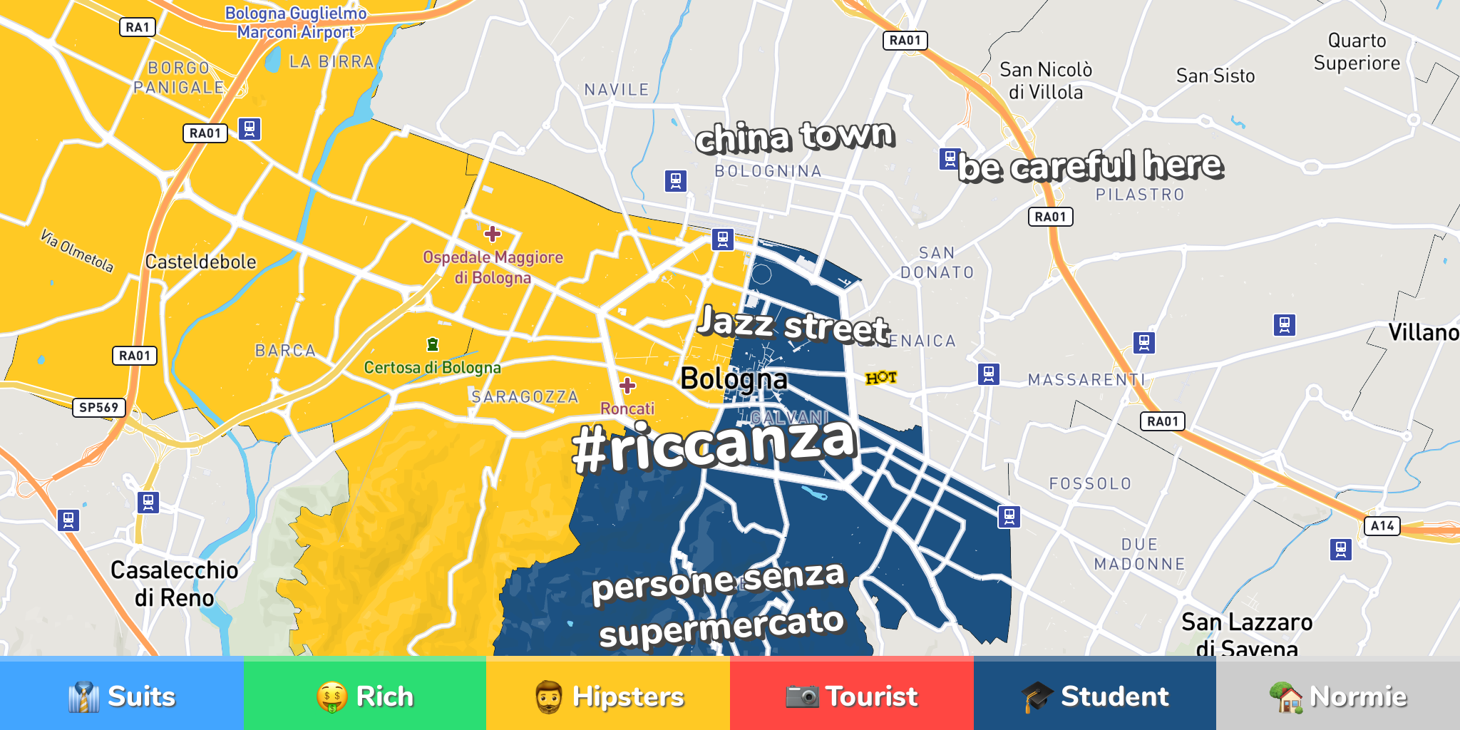 Bologna Neighborhood Map