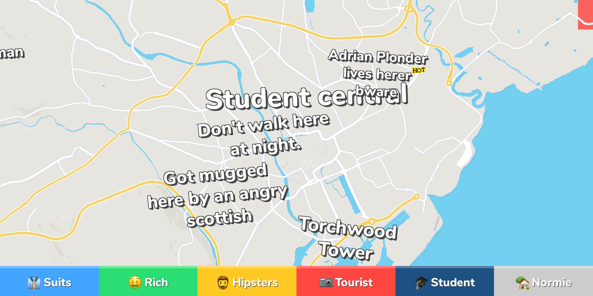 Cardiff Neighborhood Map