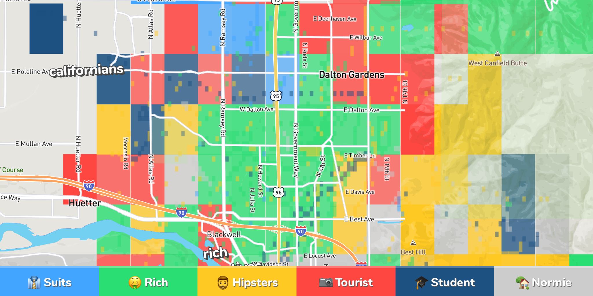 Coeur d'Alene Neighborhood Map