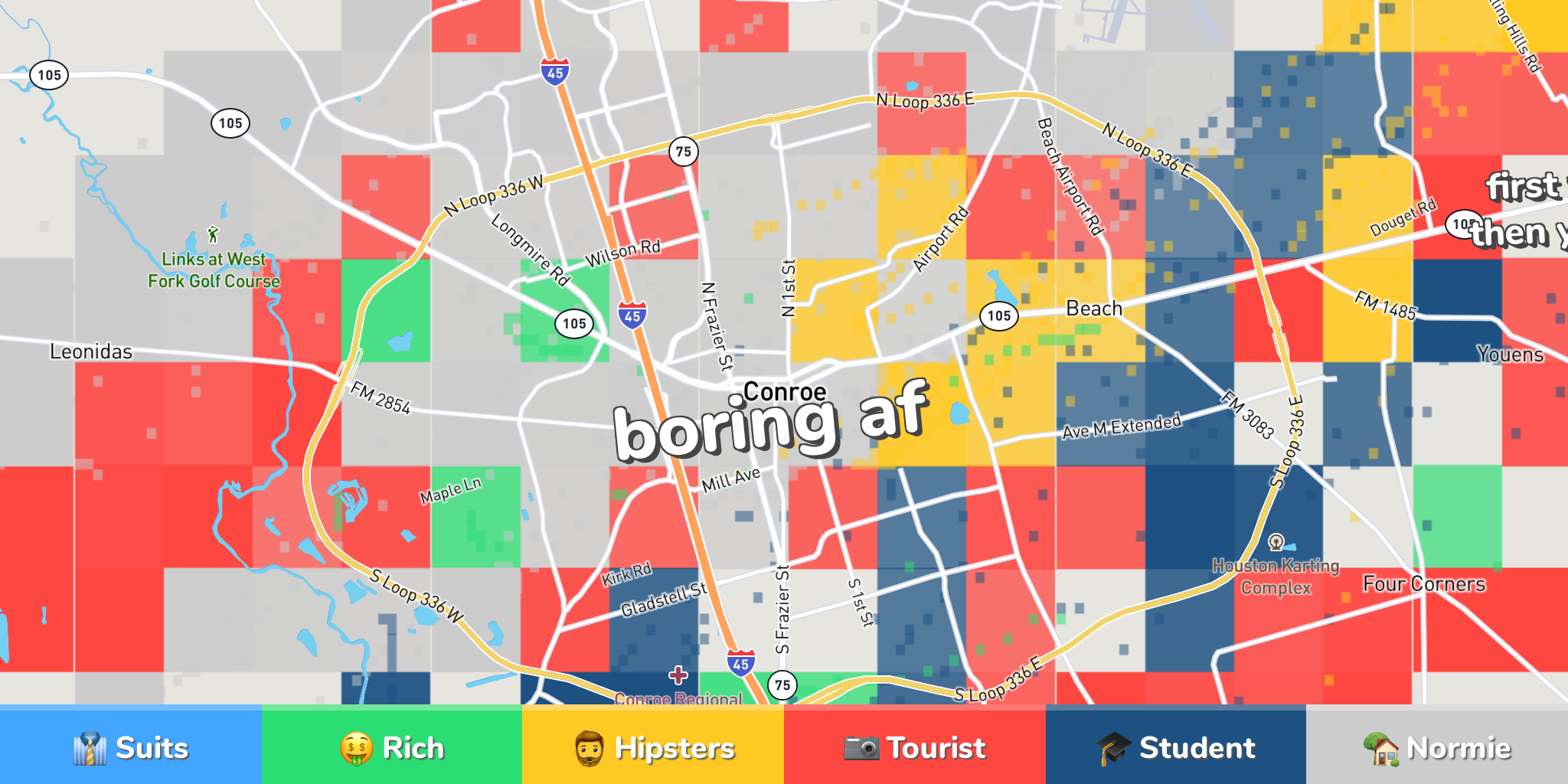 Conroe Neighborhood Map