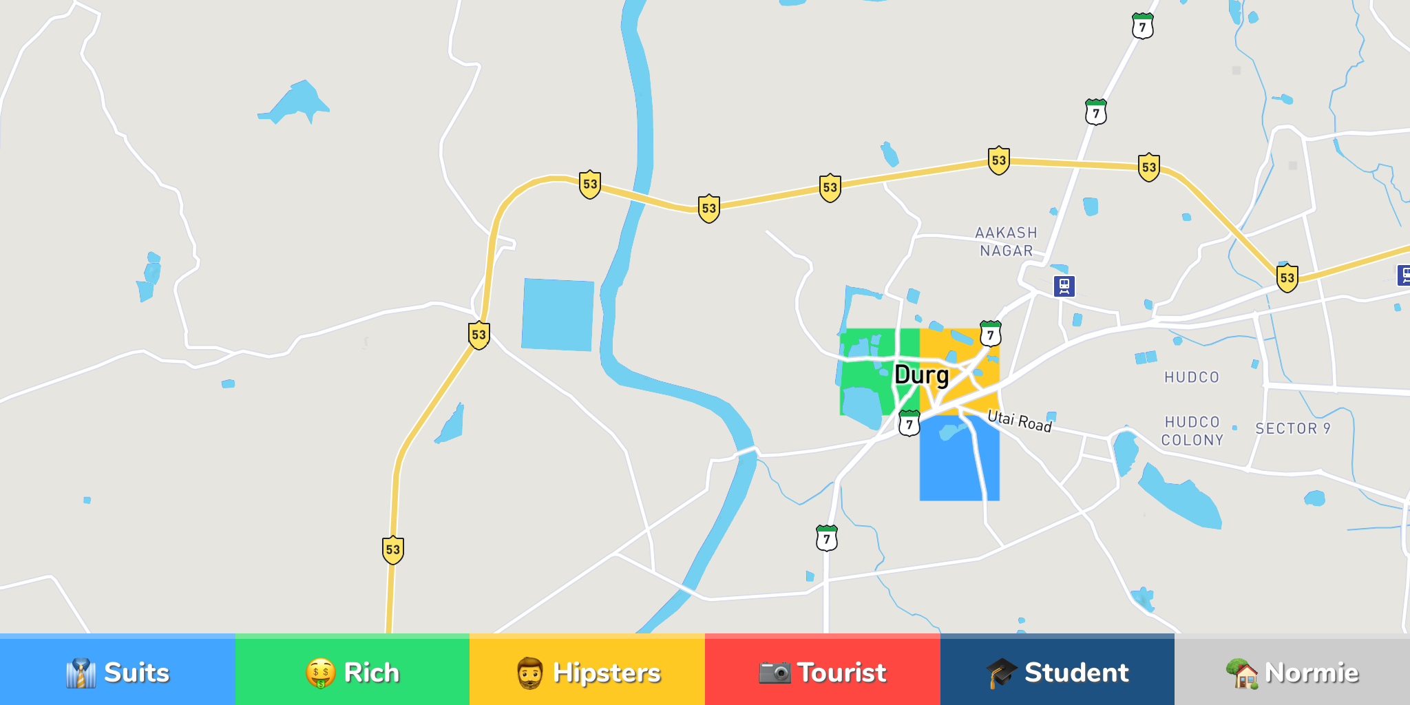 Durg Neighborhood Map