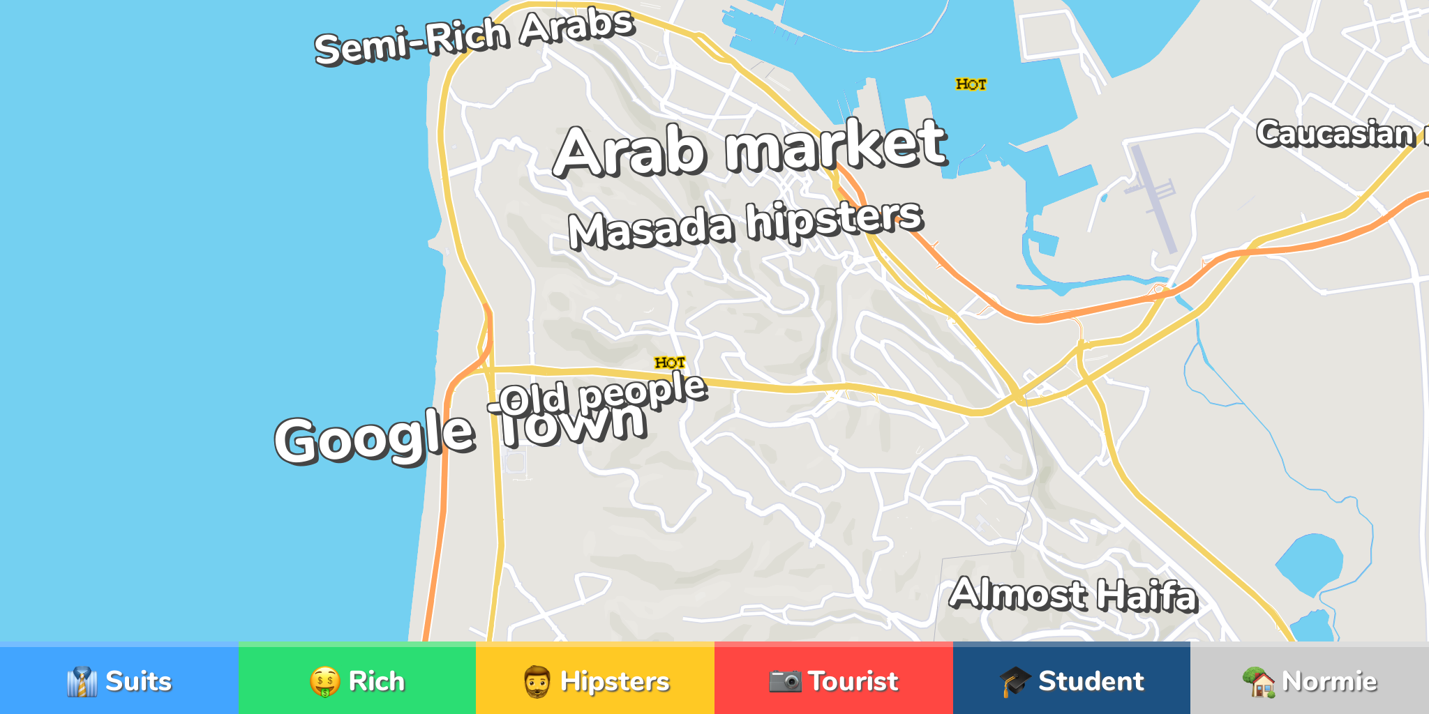 Haifa Neighborhood Map