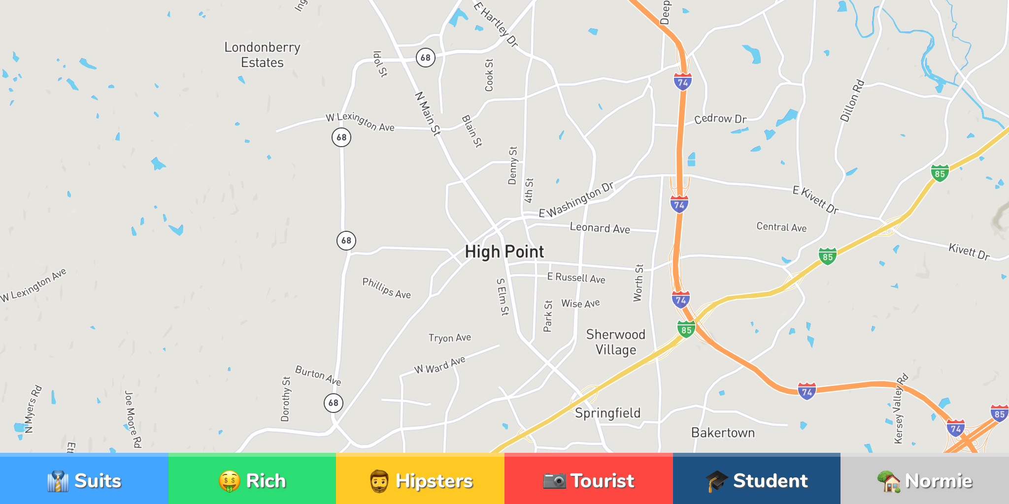 High Point Neighborhood Map