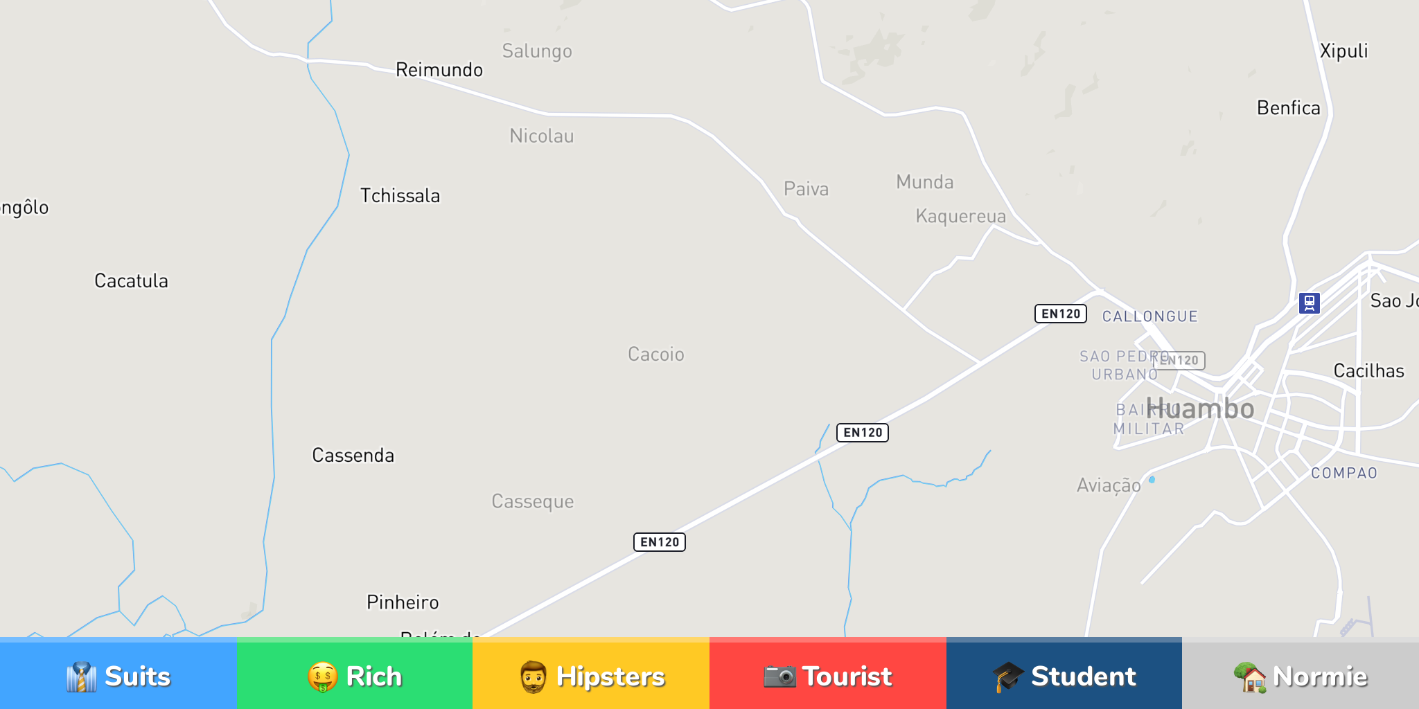 Huambo Neighborhood Map