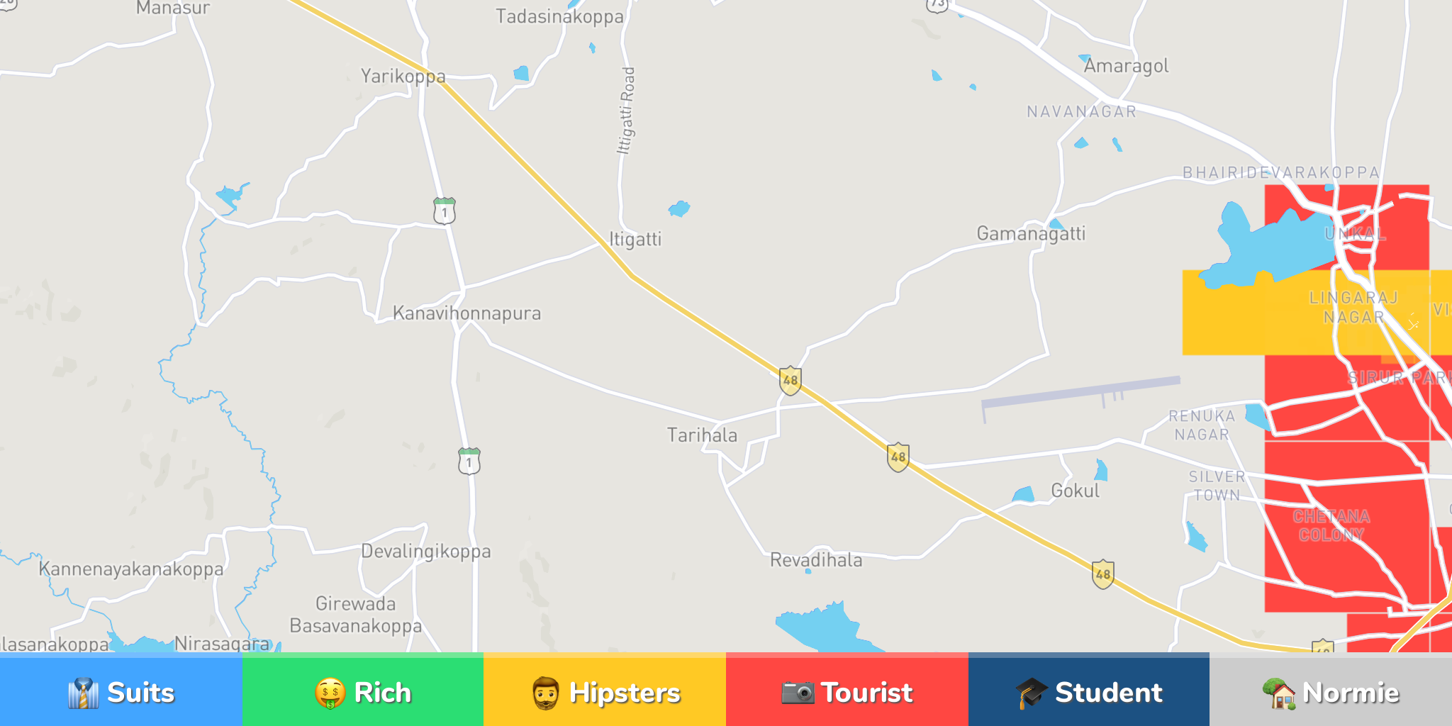 Hubli Neighborhood Map