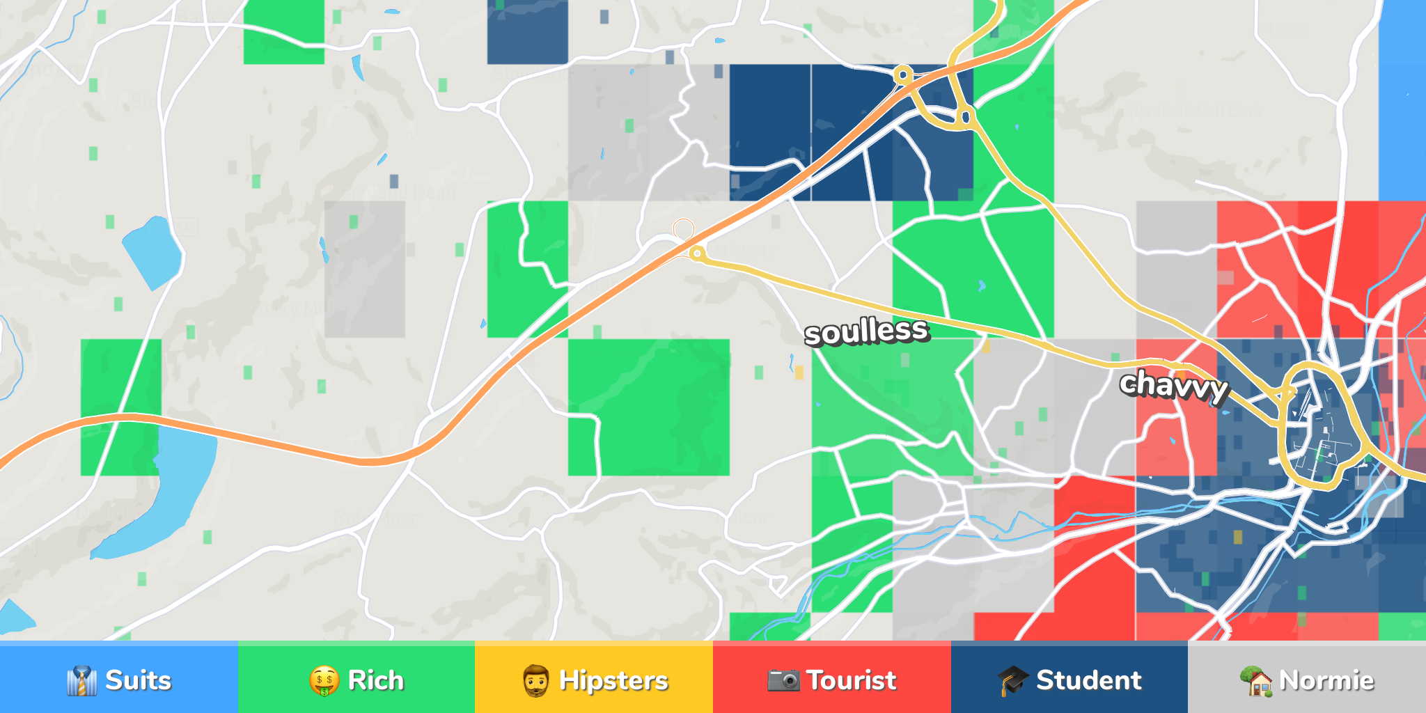 Huddersfield Neighborhood Map