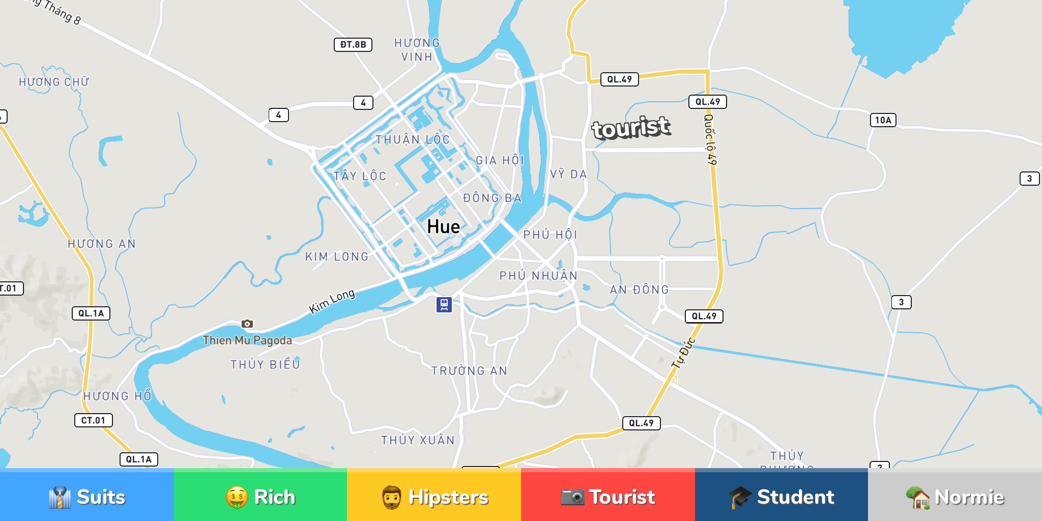 Hue Neighborhood Map