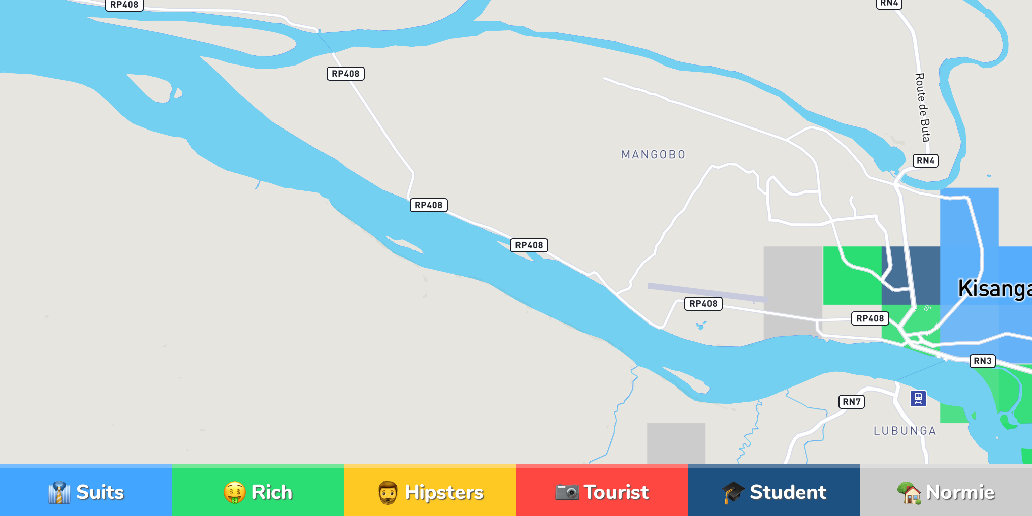 Kisangani Neighborhood Map