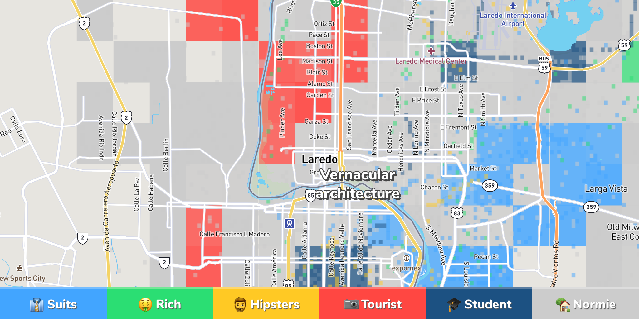 Laredo Neighborhood Map