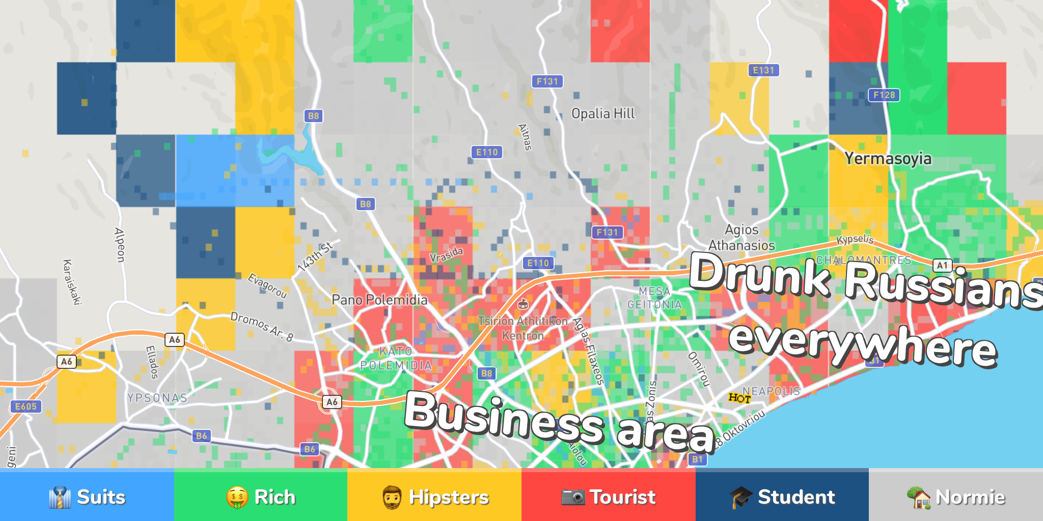 Limassol Neighborhood Map