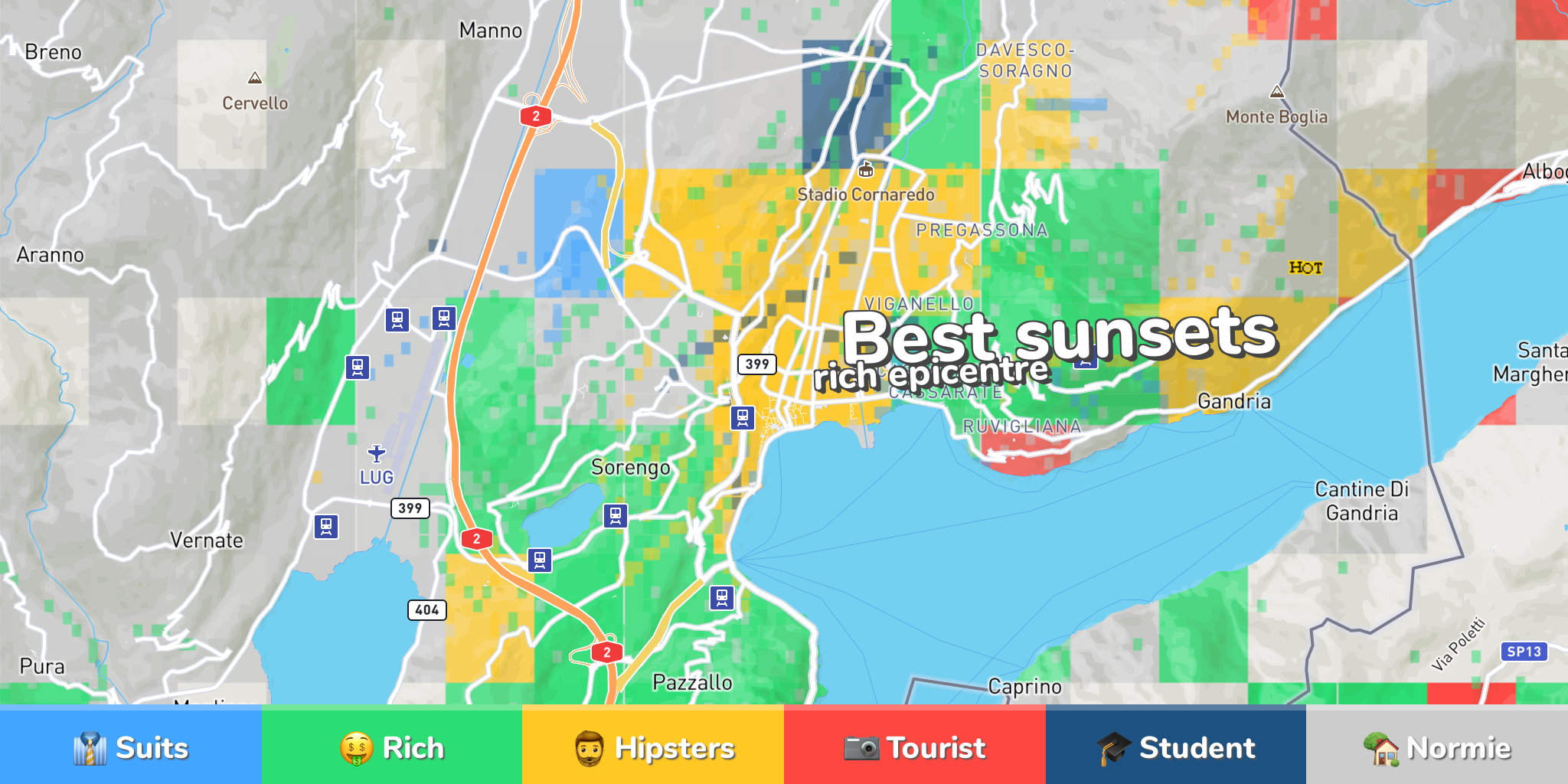Lugano Neighborhood Map