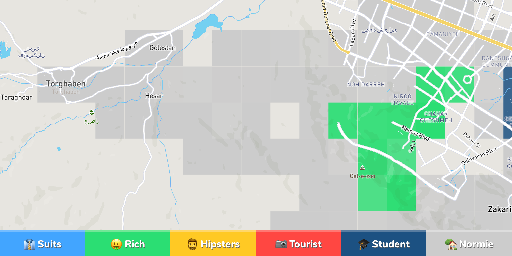 Mashhad Neighborhood Map