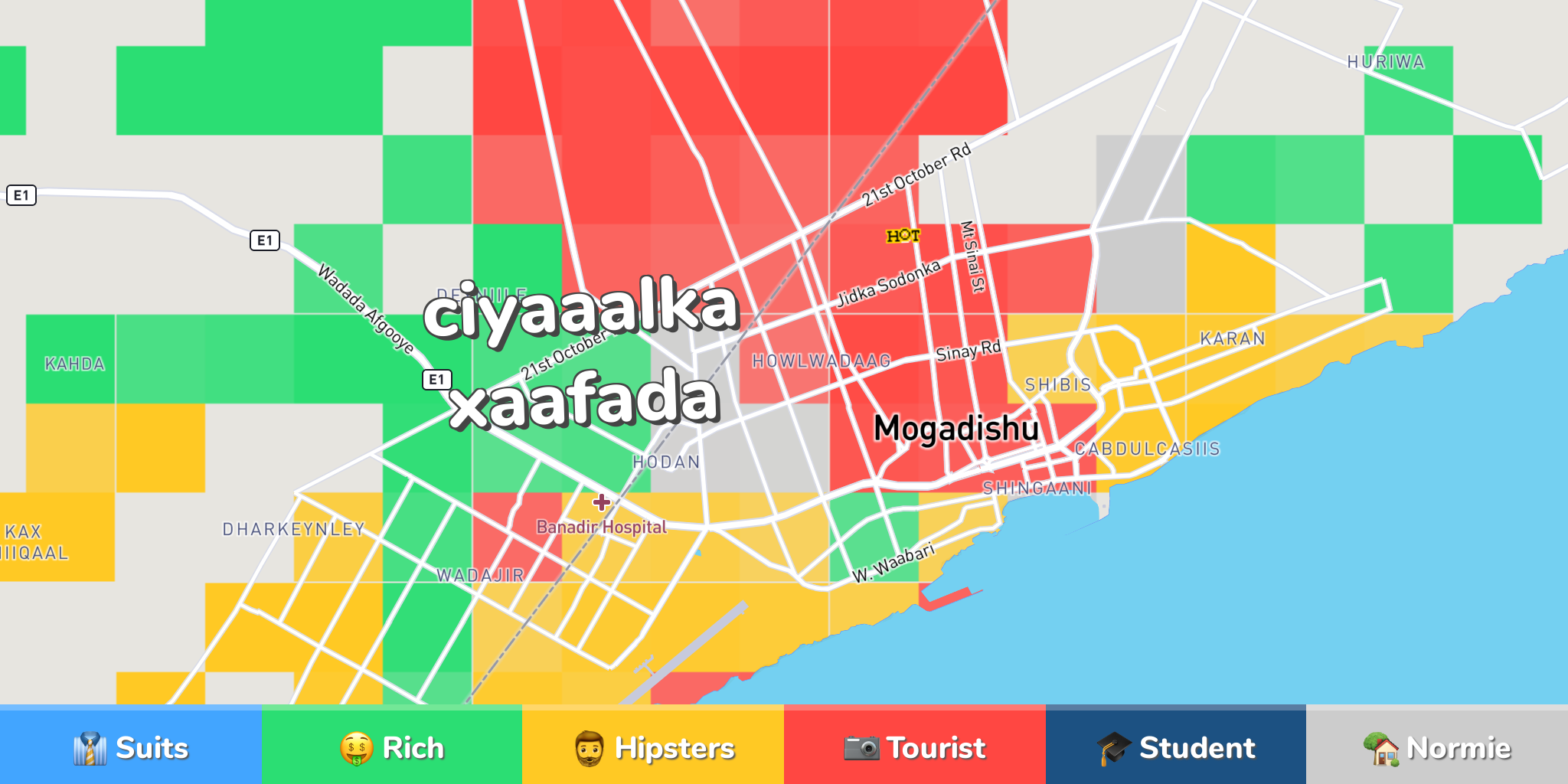 Mogadishu Neighborhood Map