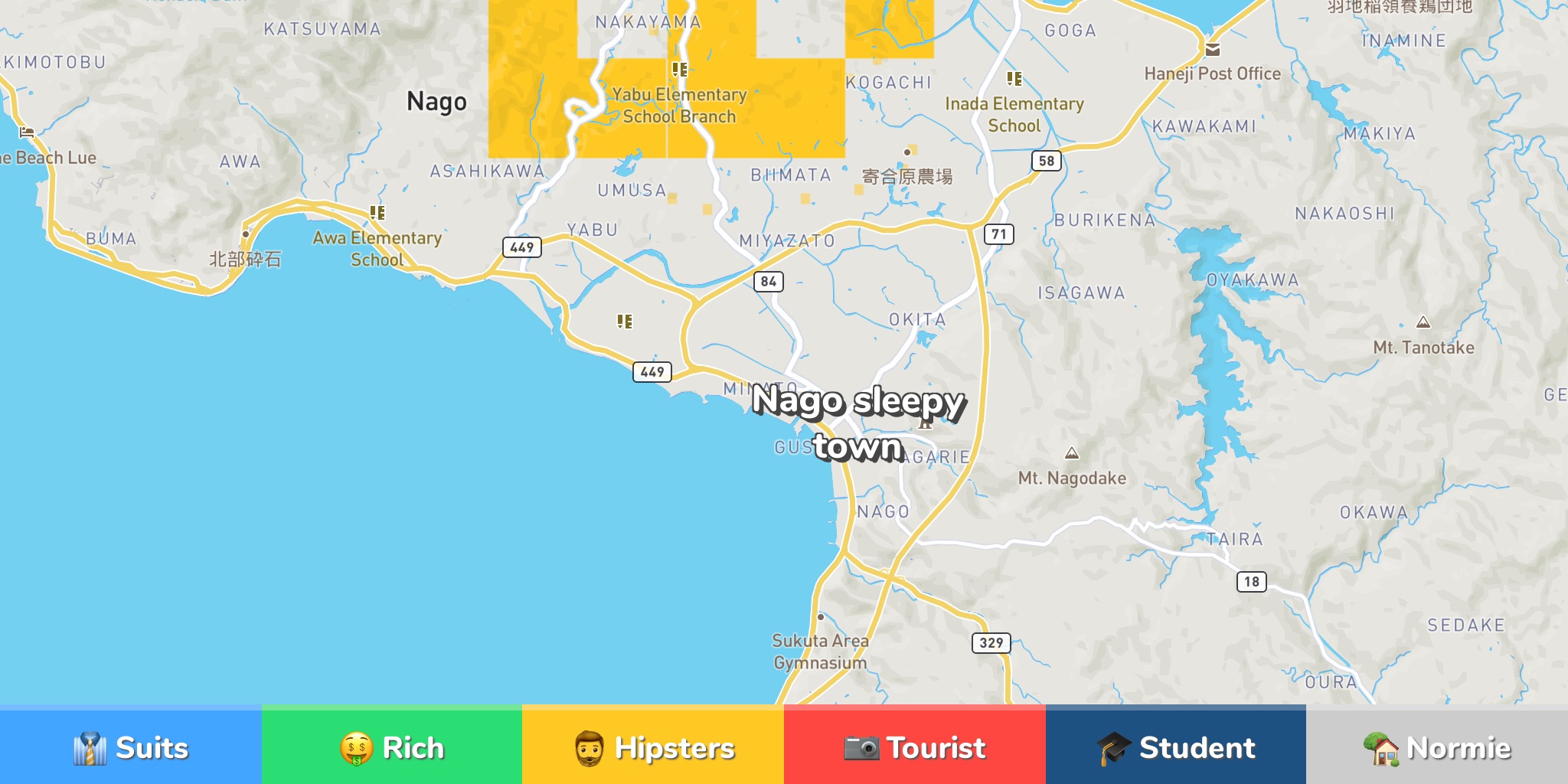 Nago Neighborhood Map