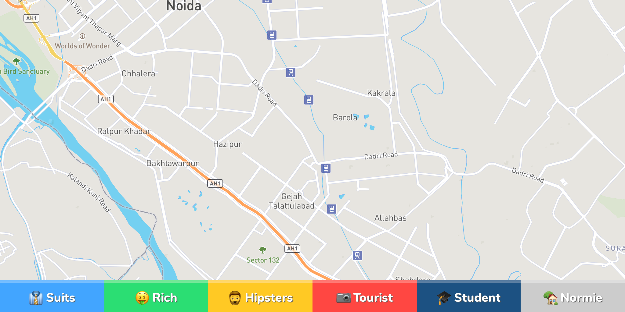 Noida Neighborhood Map
