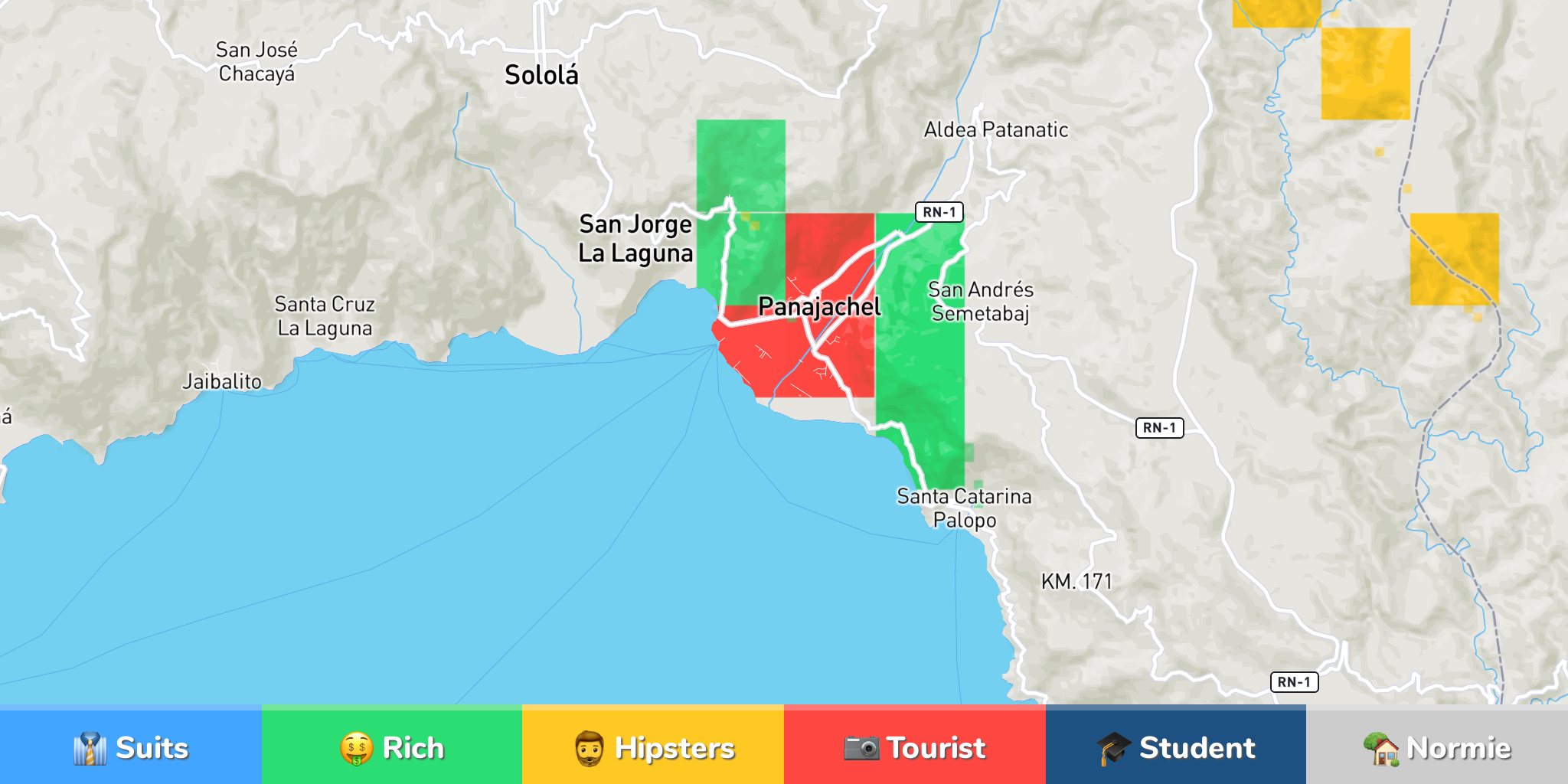 Panajachel Neighborhood Map