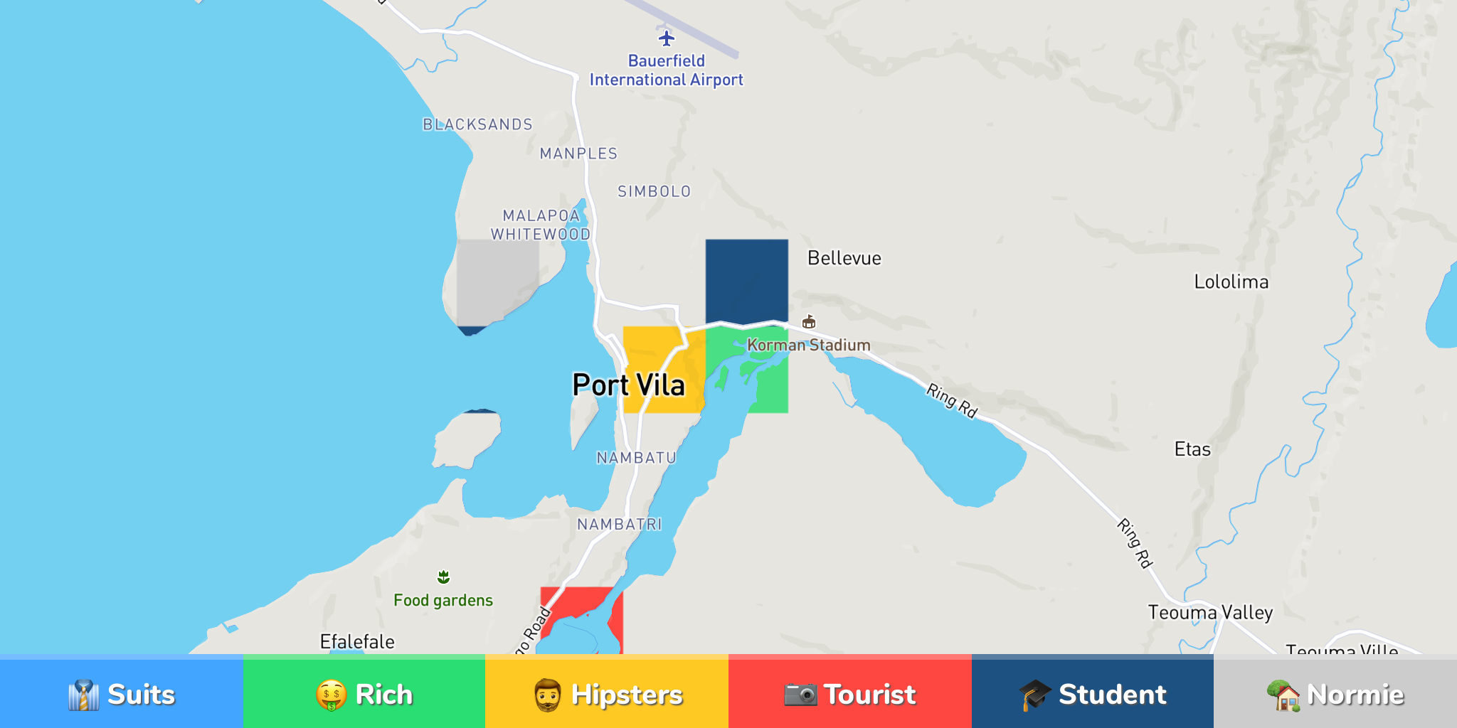 Port Vila Neighborhood Map