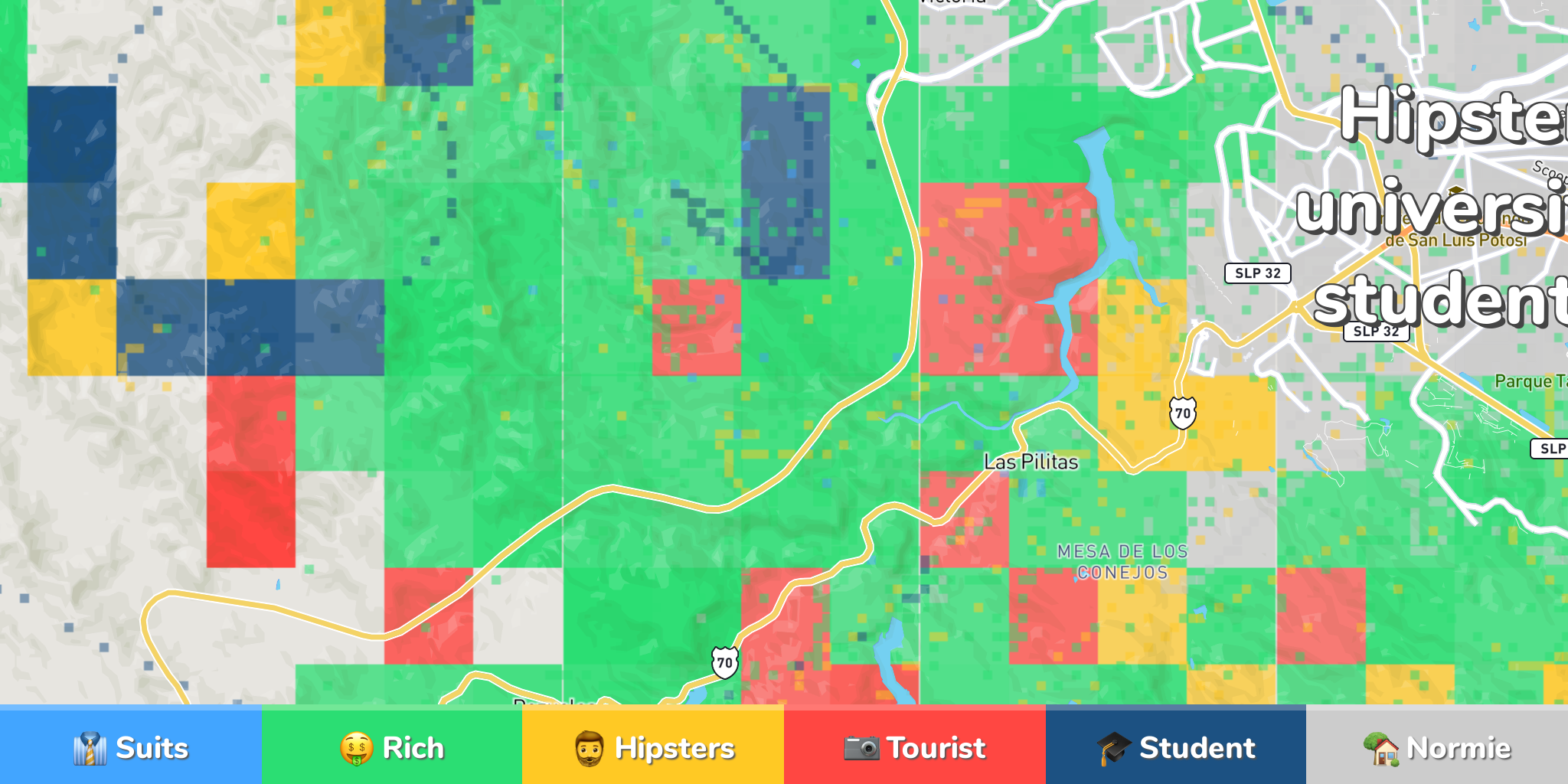 San Luis Potosi Neighborhood Map
