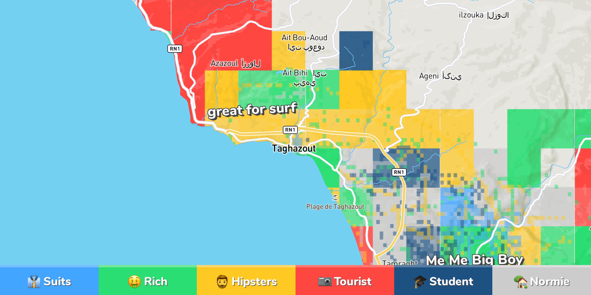 Taghazout Neighborhood Map