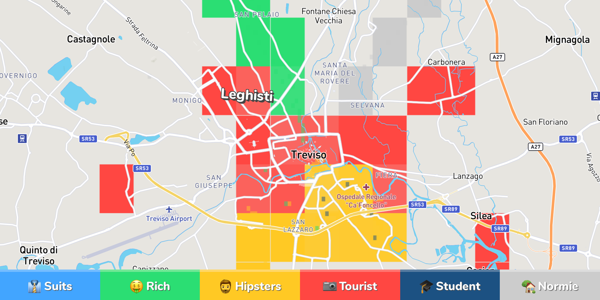 Treviso Neighborhood Map