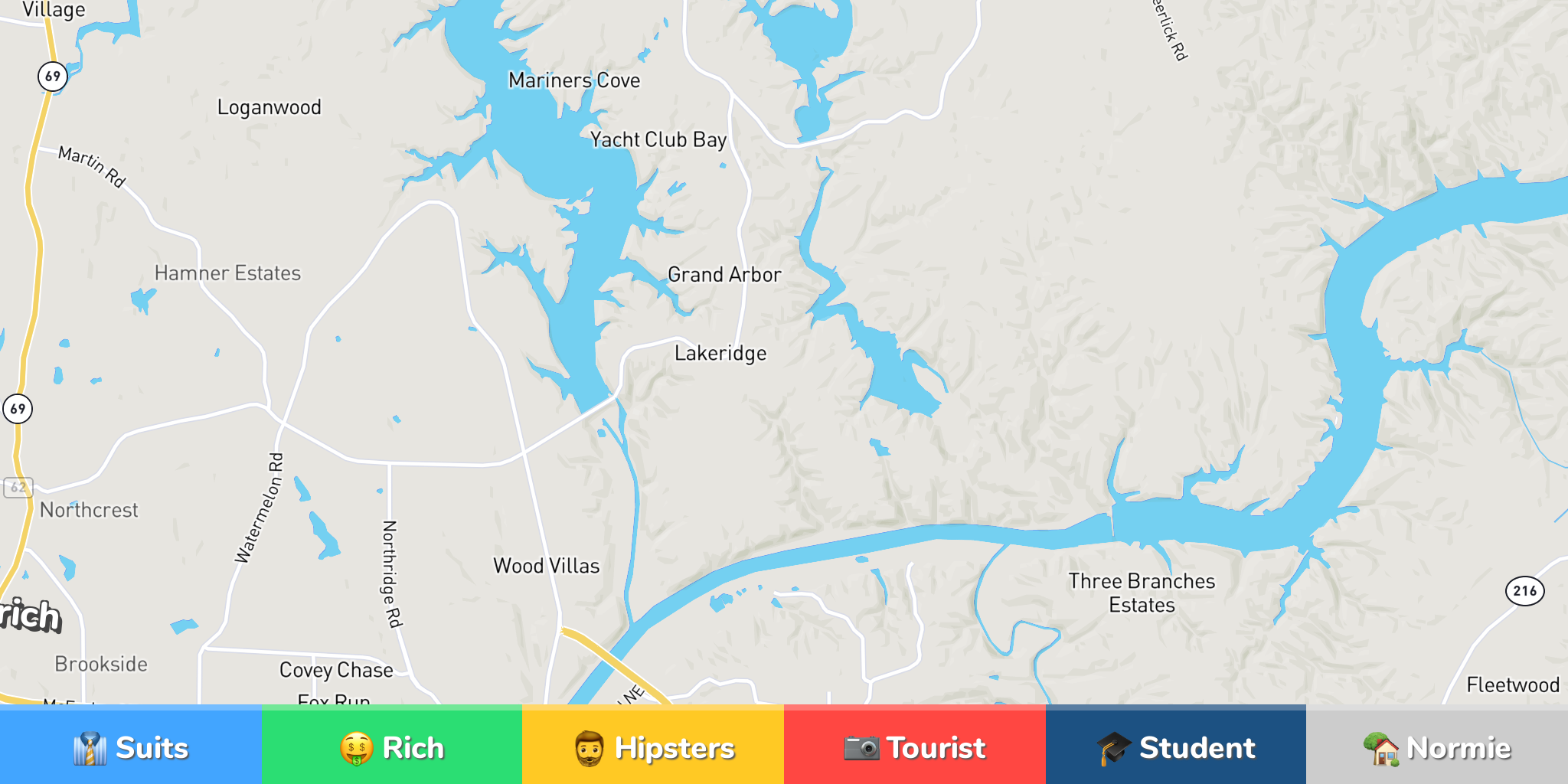 Tuscaloosa Neighborhood Map