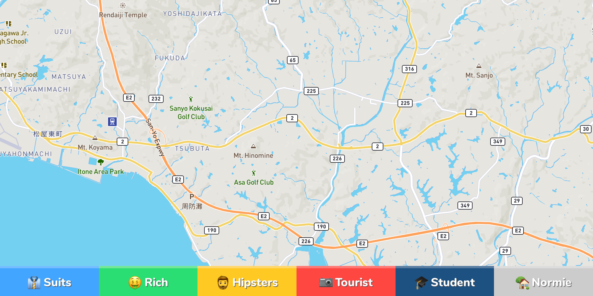 Ube Neighborhood Map