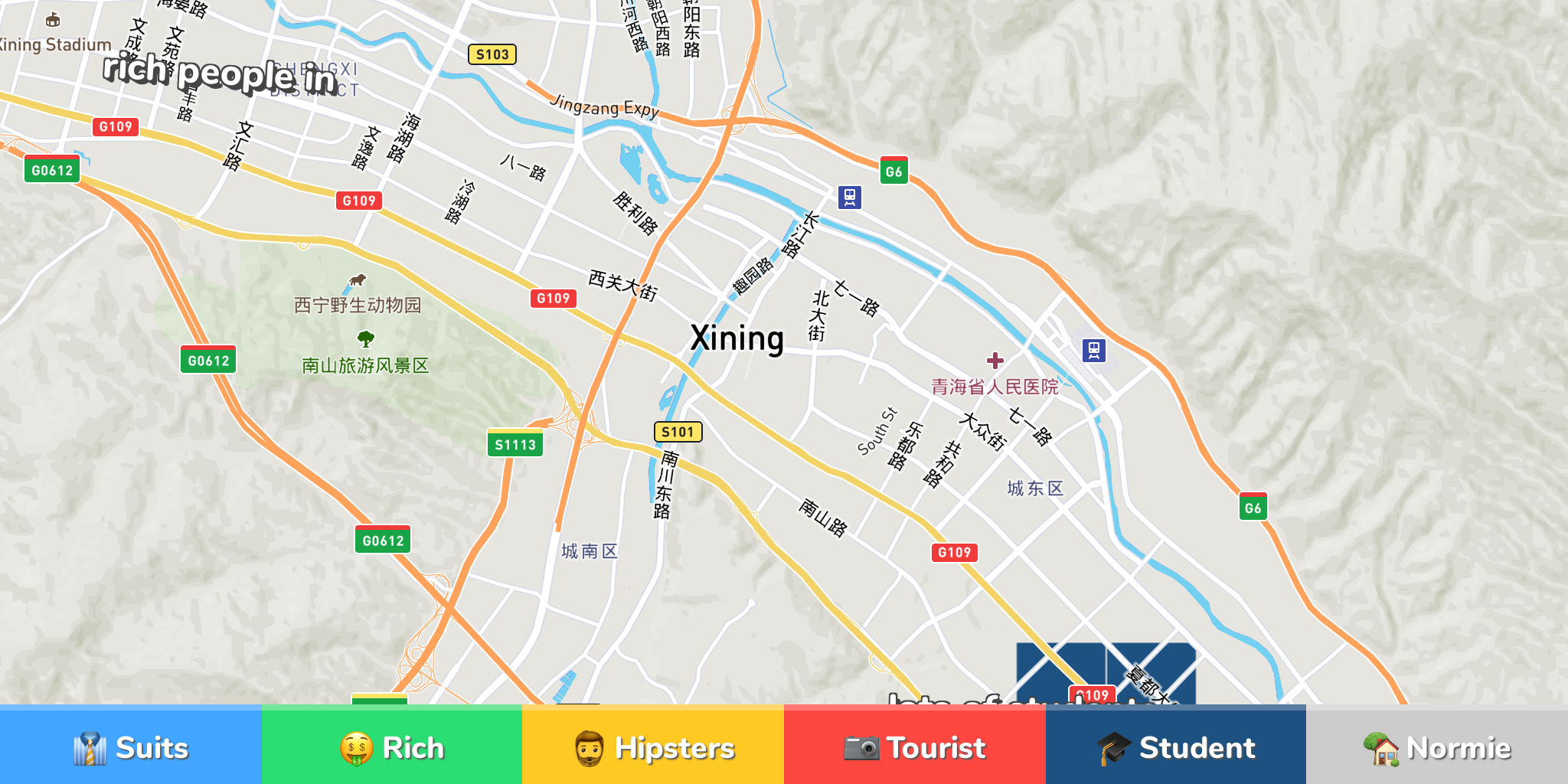 Xining Neighborhood Map